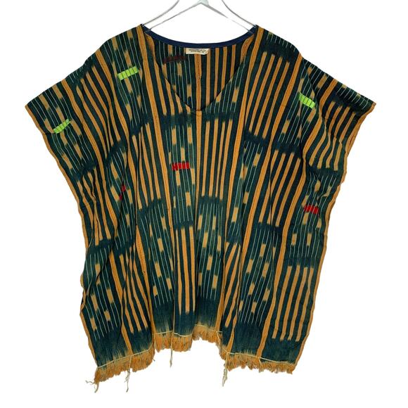 Mallory et Cie | Tops | Mallory Et Cie Os Dyed Textile Poncho Boxy Top ...